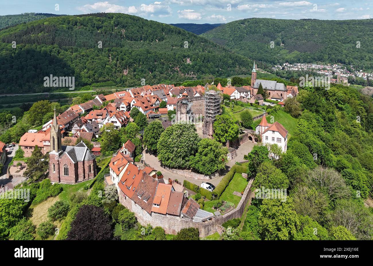 Aerial view of Dilsberg Stock Photo - Alamy