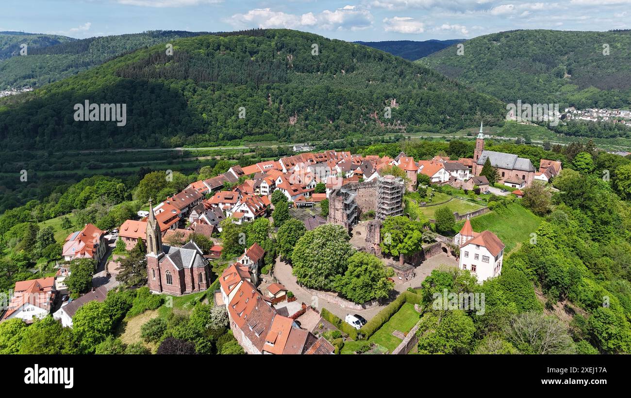 Aerial view of Dilsberg Stock Photo - Alamy