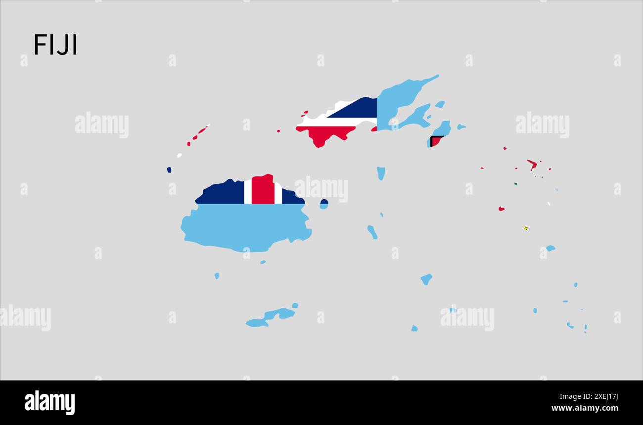 Fiji flag map, official color with proportion, fully Editable illustration, vector, flag ...