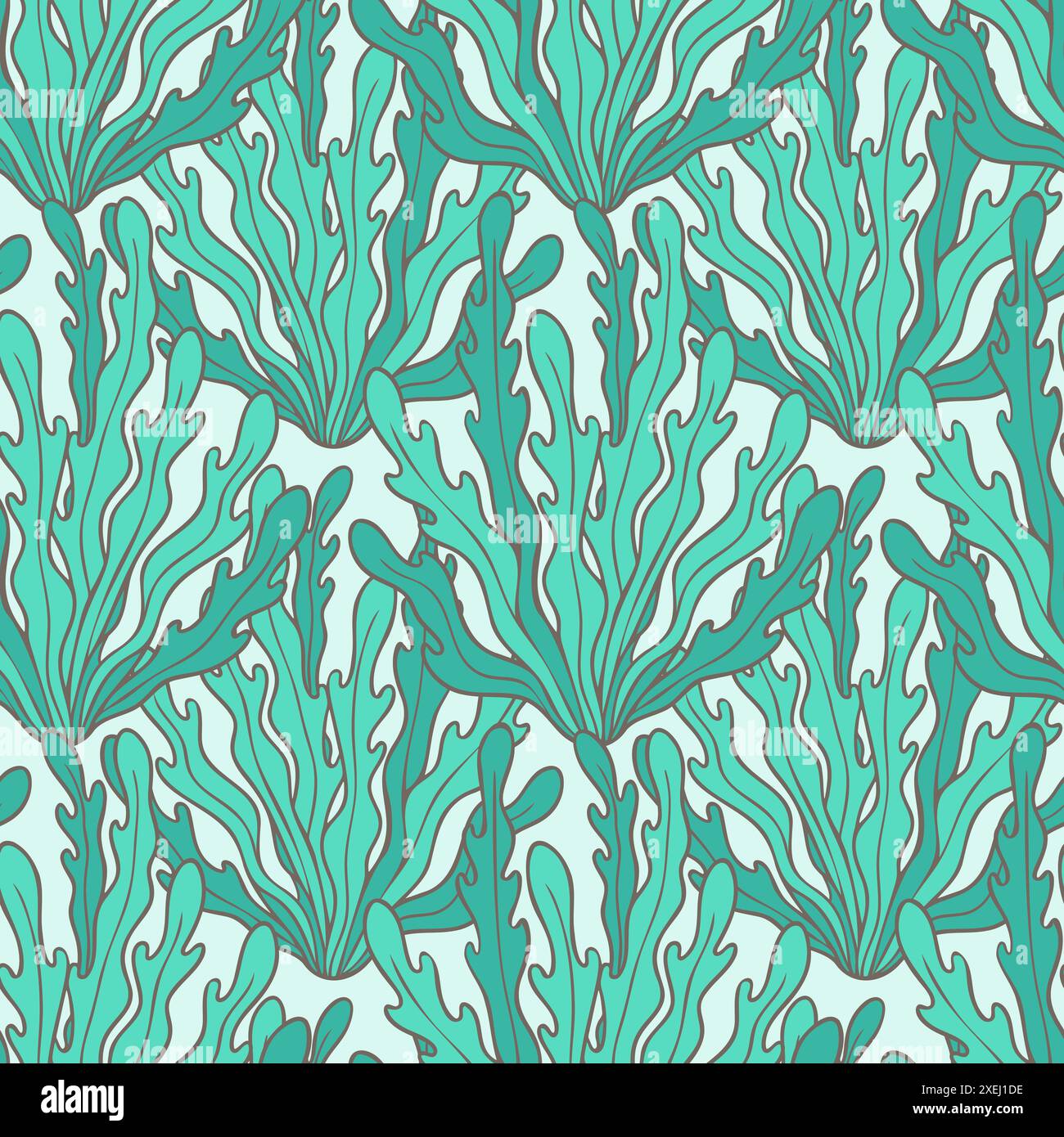 Seaweed on the ocean bottom pattern seamless. Vector illustration Stock ...