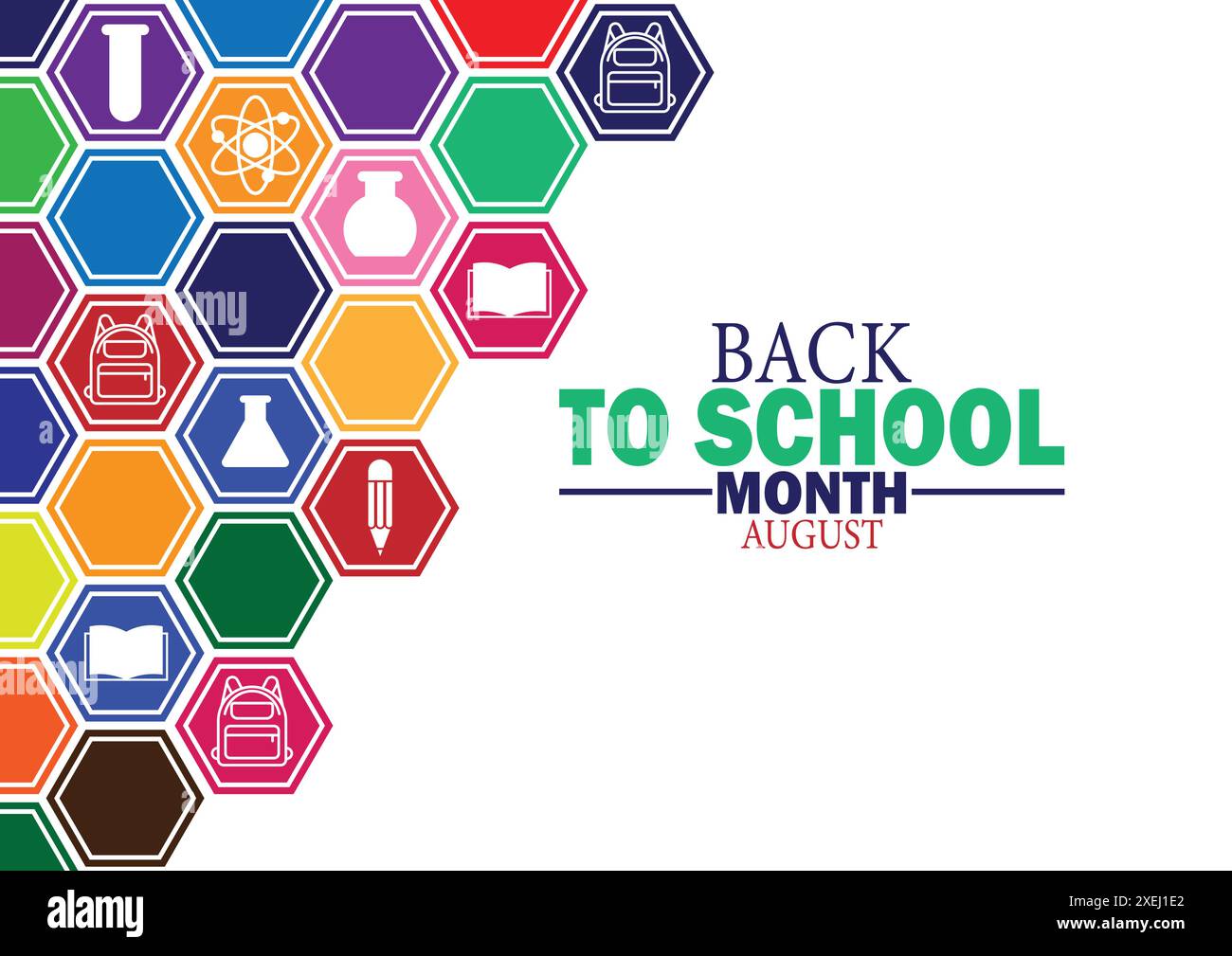 Back to School Month August. Holiday concept. Template for background ...
