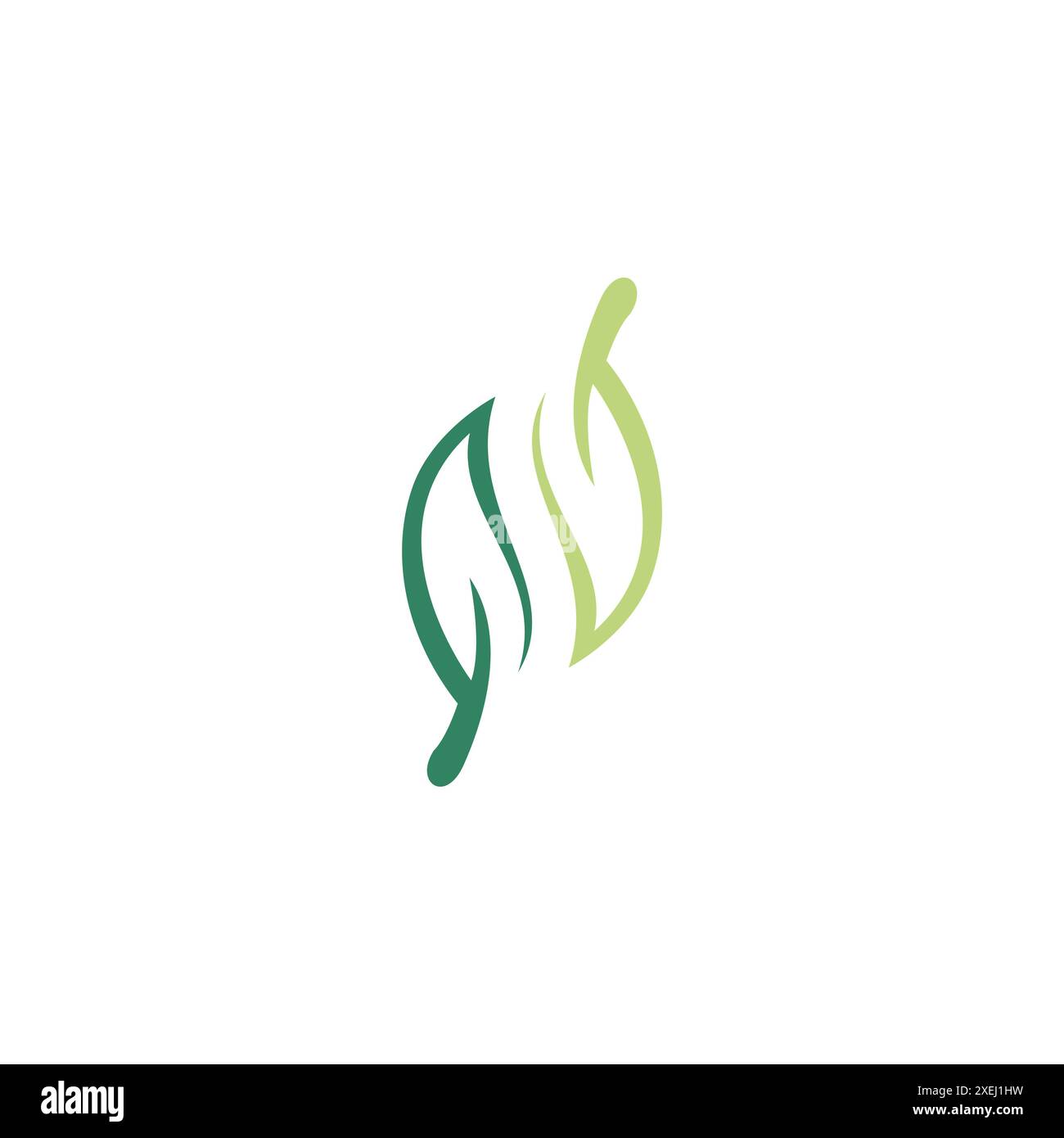 Two Leaf Logo Template. N leaf Logo Design Stock Vector Image & Art - Alamy