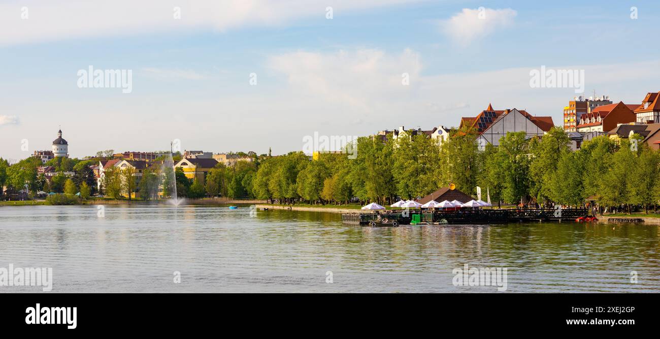 Elk, Poland - May 3, 2024: Panoramic view of Elk town with historic ...