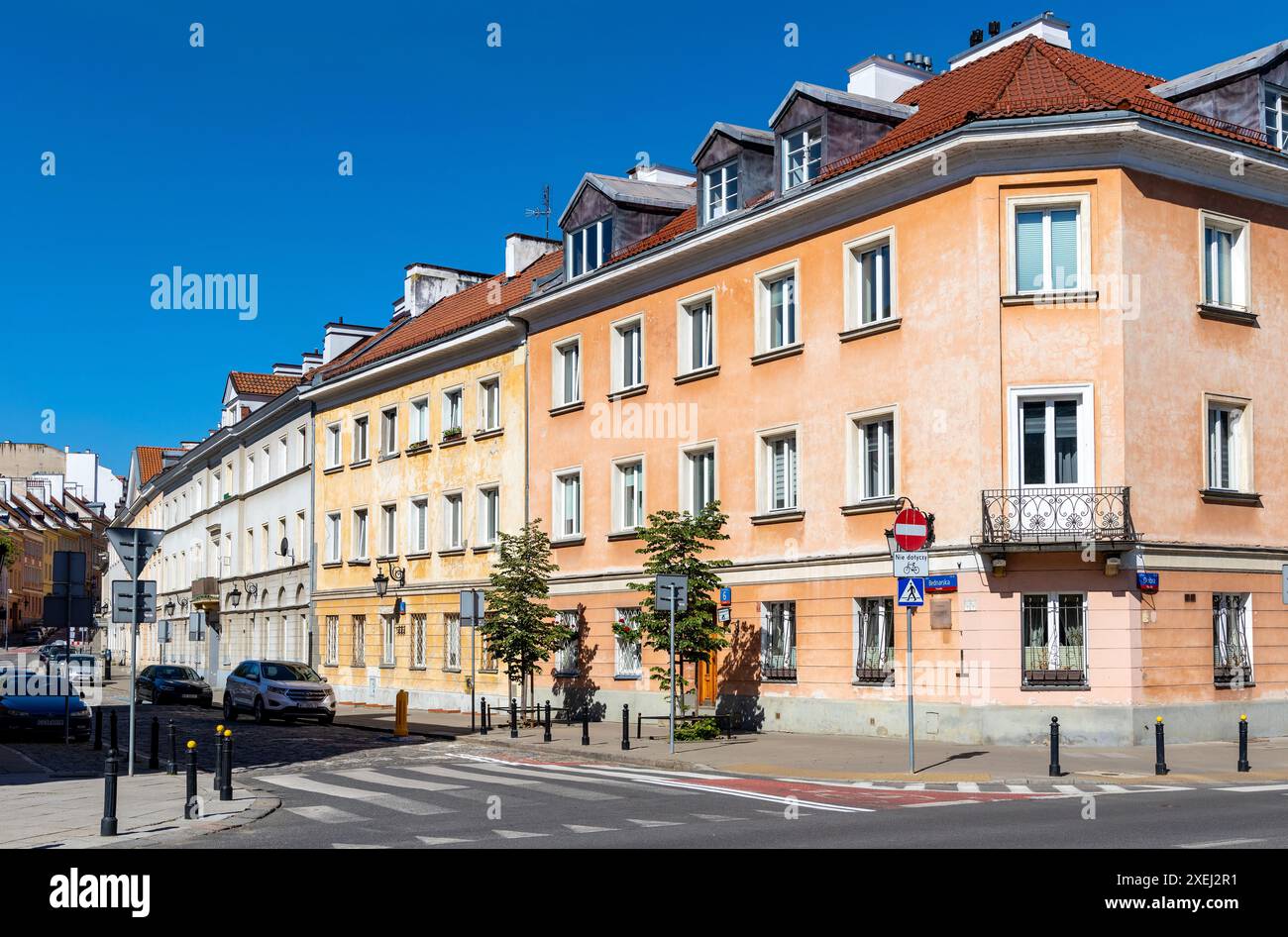 Warsaw, Poland - May 12, 2024: Historic XIX century tenement houses at ...