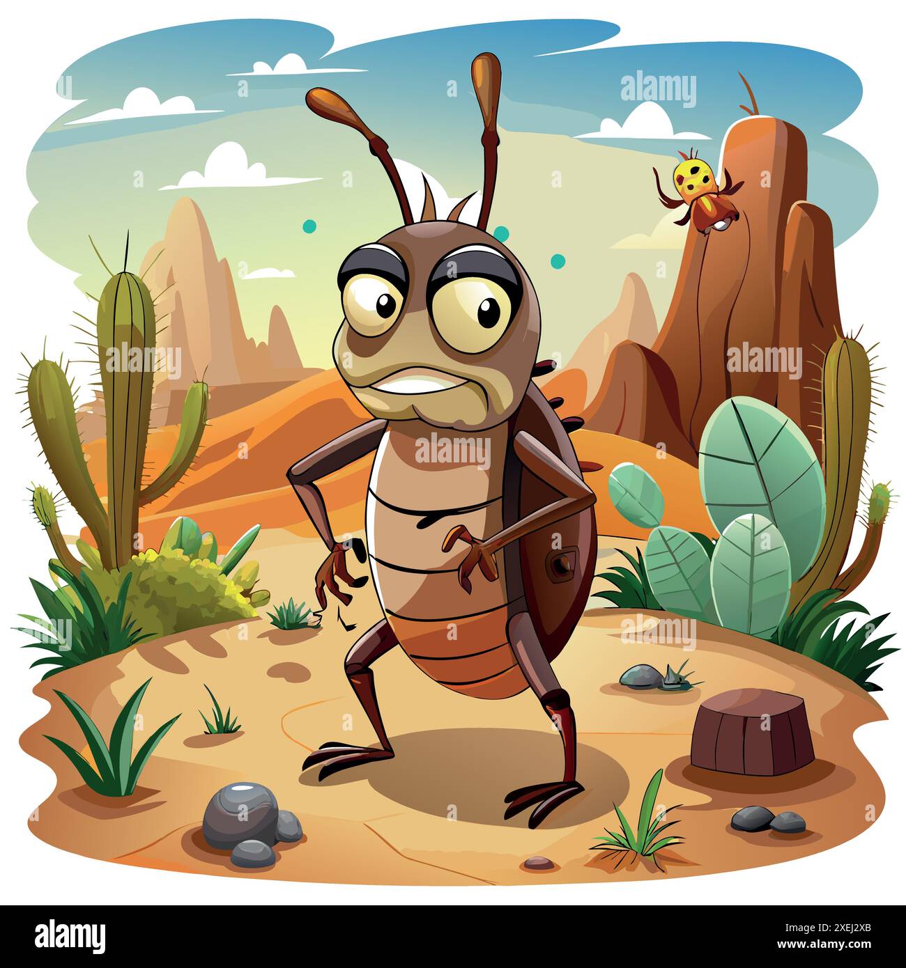 Cockroach bug confused smiles desert vector. AI generated image ...