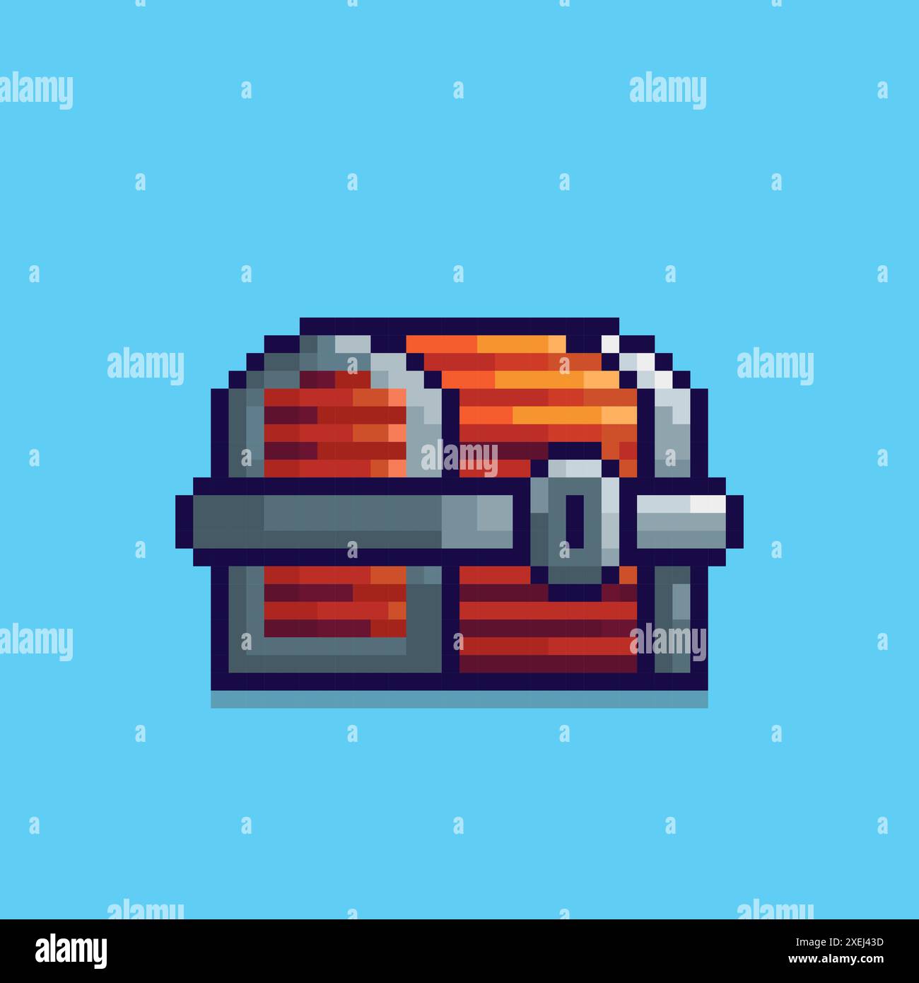 Vector Illustration of treasure chest with Pixel Art Design, perfect ...