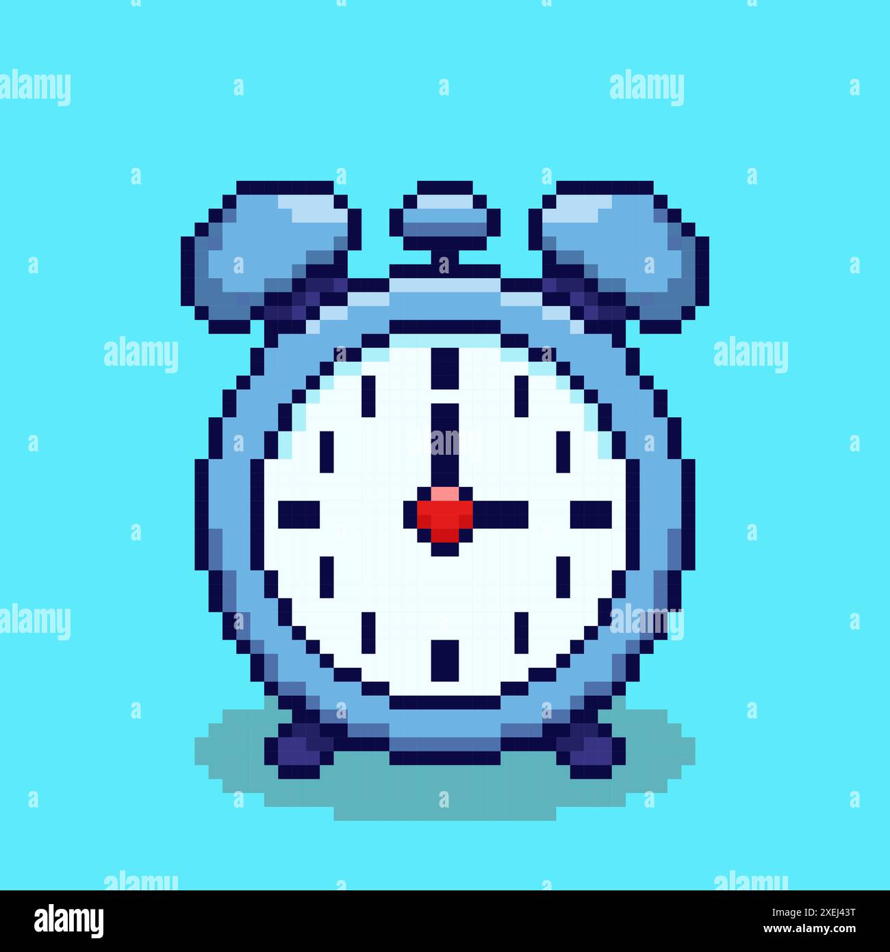 Vector Illustration of alarm clock with Pixel Art Design, perfect for ...