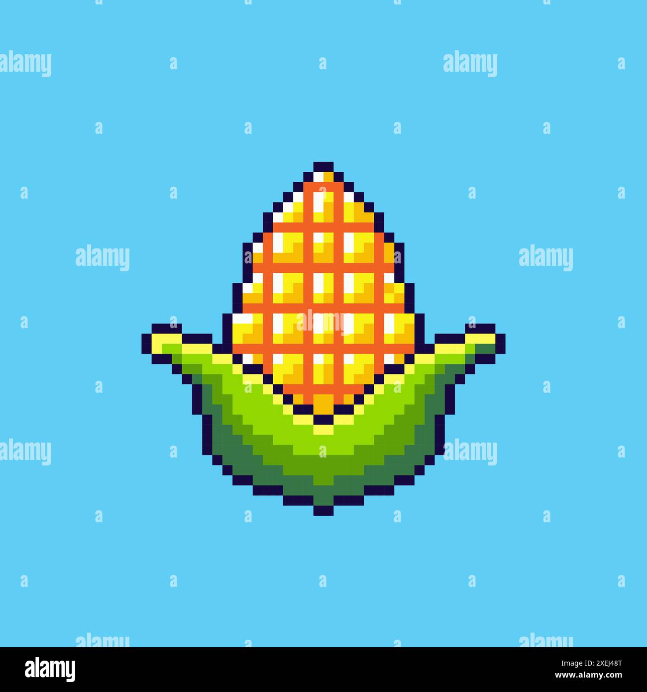 Vector Illustration of corn with Pixel Art Design, perfect for game ...