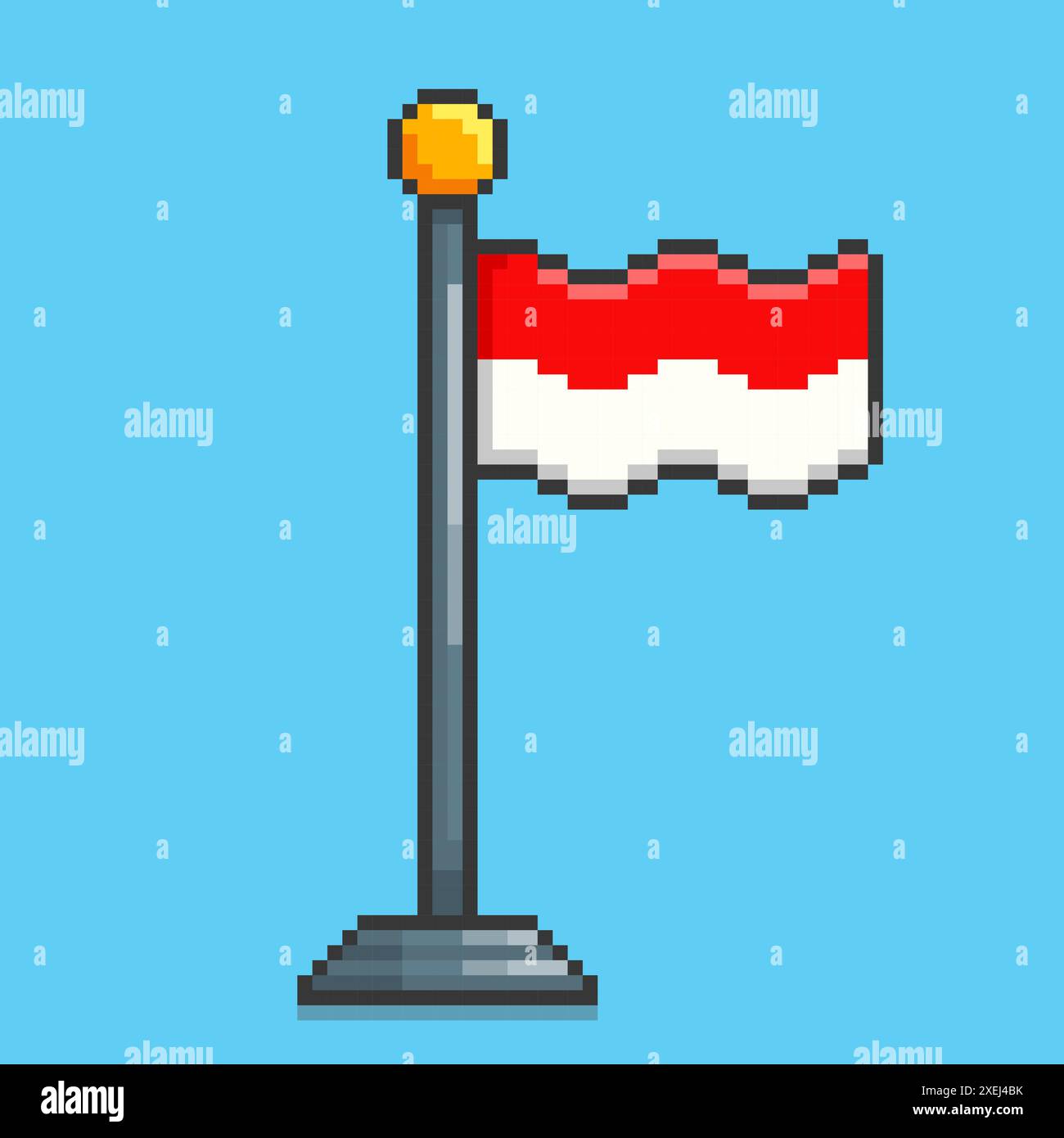 Vector illustration of the flag of Indonesia with Pixel Art Design ...