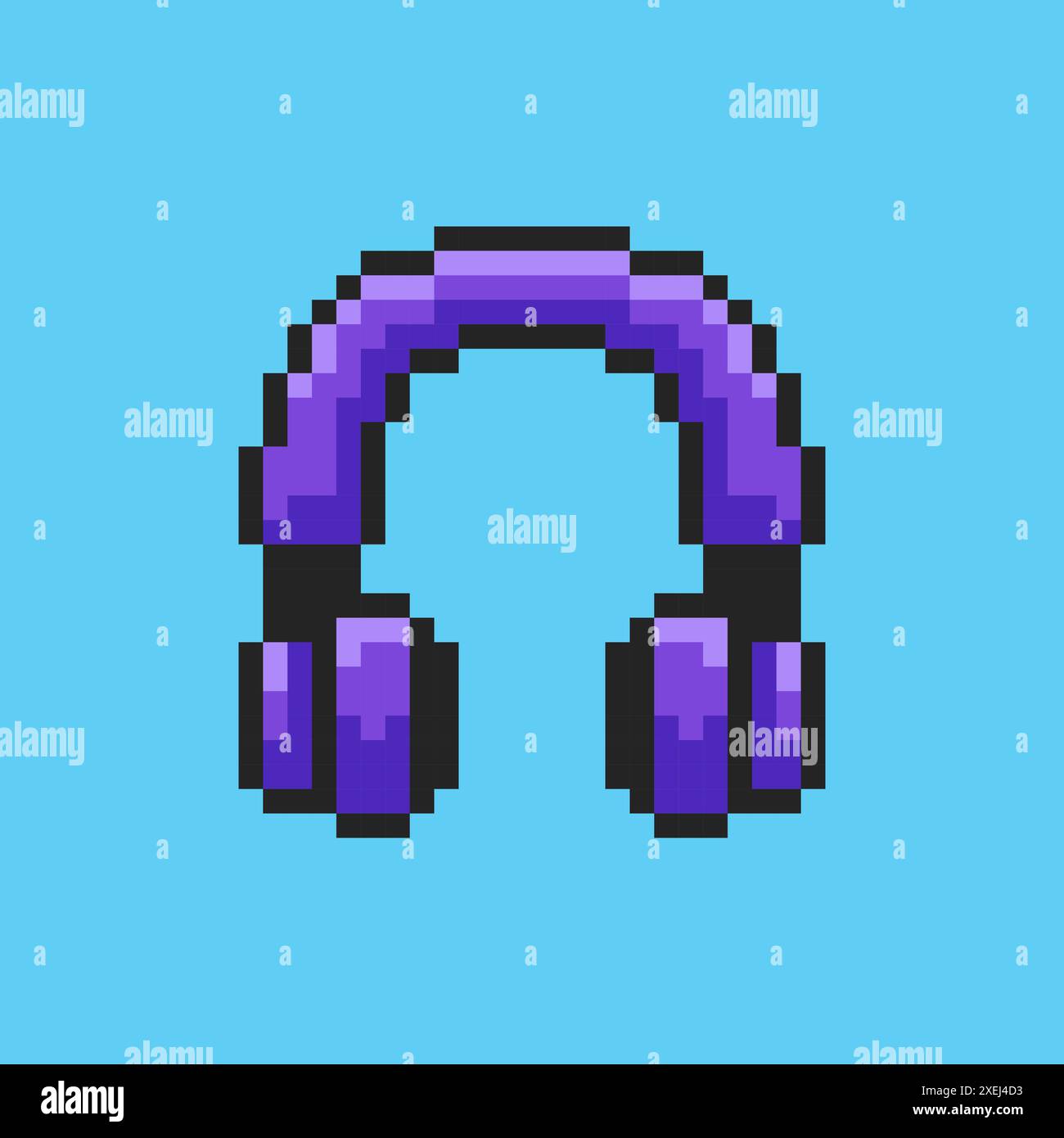 Vector Illustration of headphones with Pixel Art Design, perfect for ...