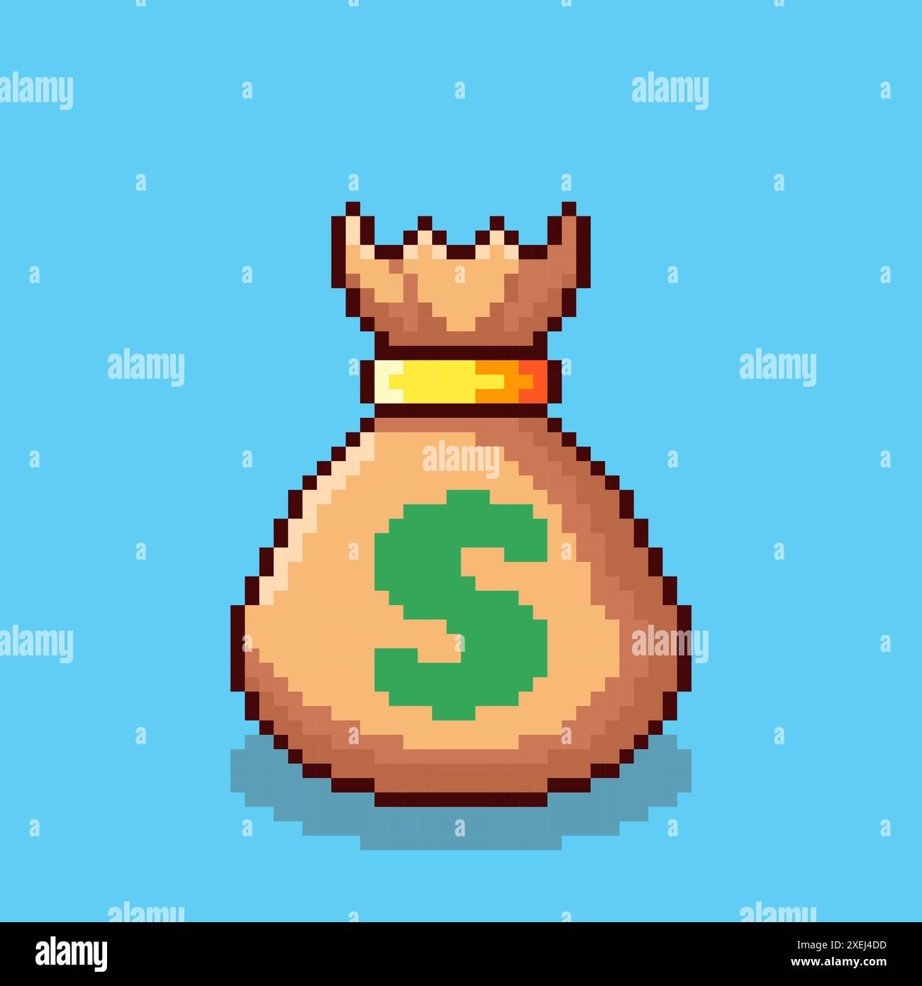 Vector Illustration of money bag with Pixel Art Design, perfect for ...