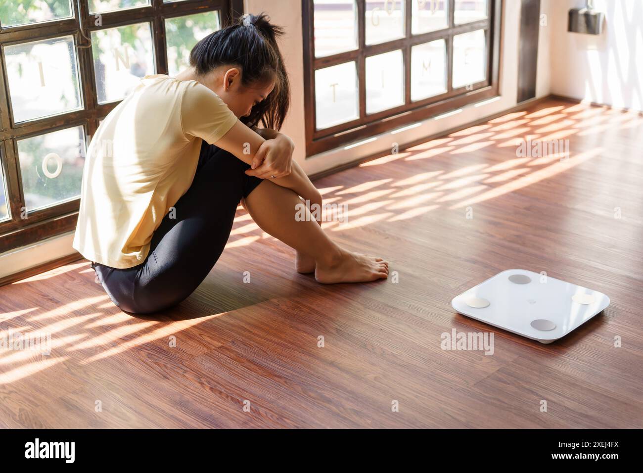 Sad woman with fat upset bored of dieting Weight loss fail Fat diet and ...