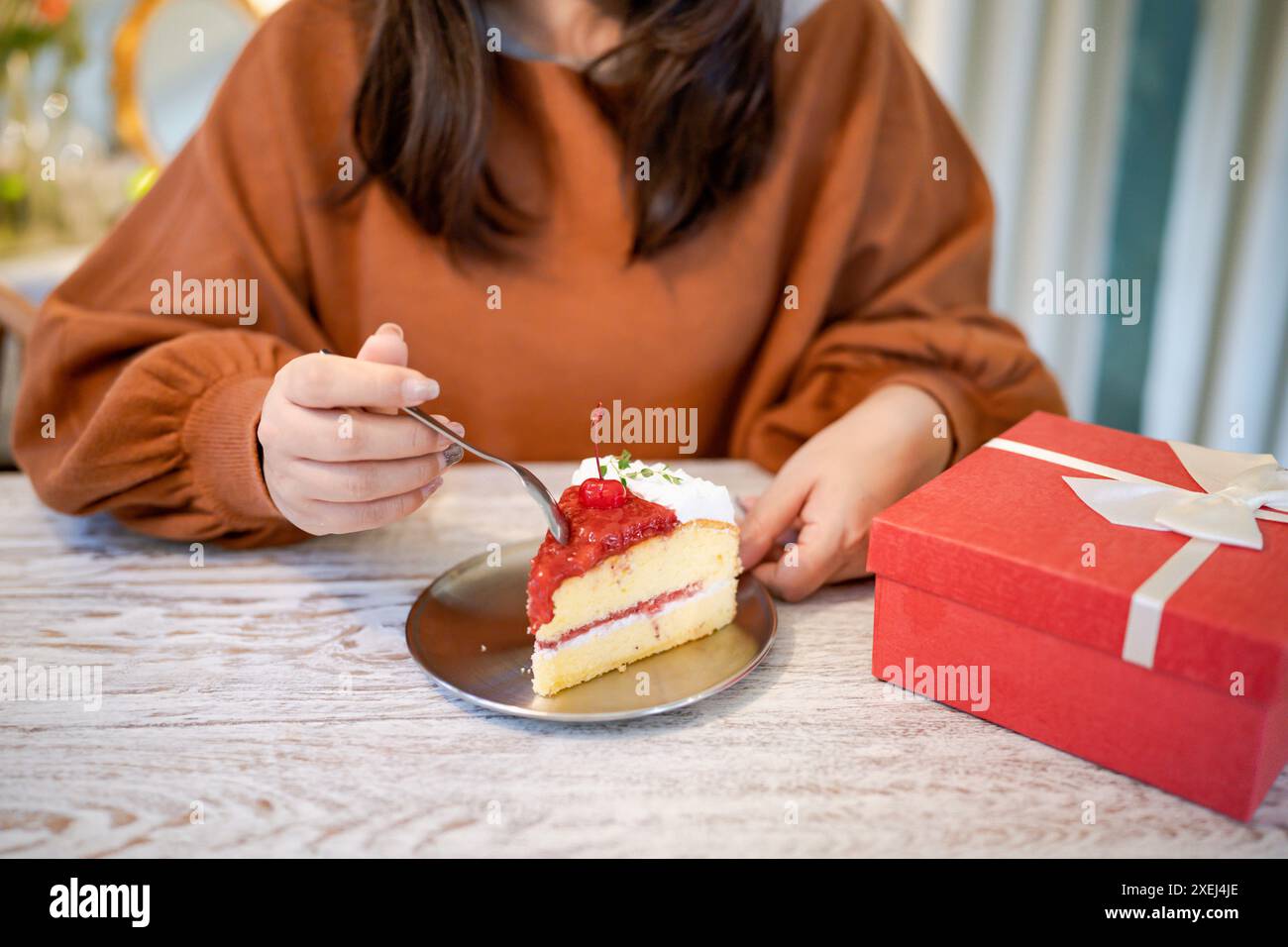 Woman overeating christmas hi-res stock photography and images - Alamy