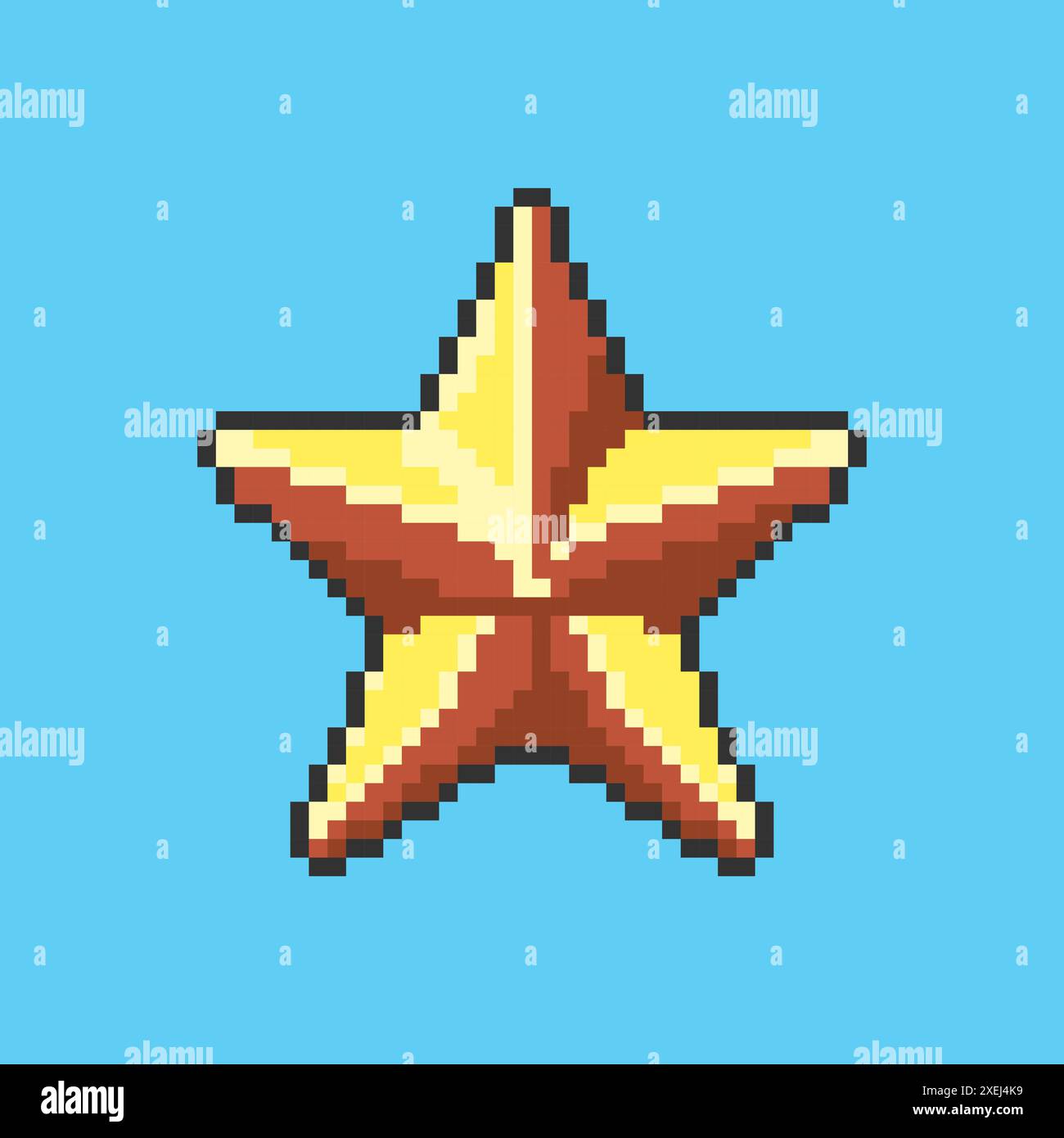 Vector Illustration of golden star with Pixel Art Design, perfect for ...