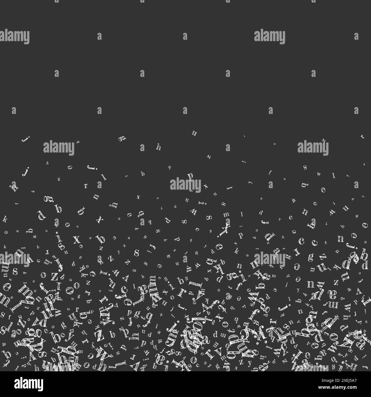 Concept of school background. White chalk falling letters of English ...