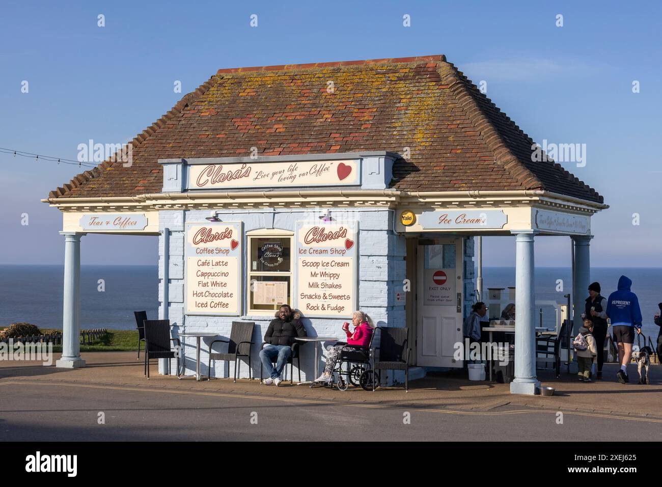 Clara's Cafe North Terrace promenade Whitby North Yorkshire Stock Photo ...