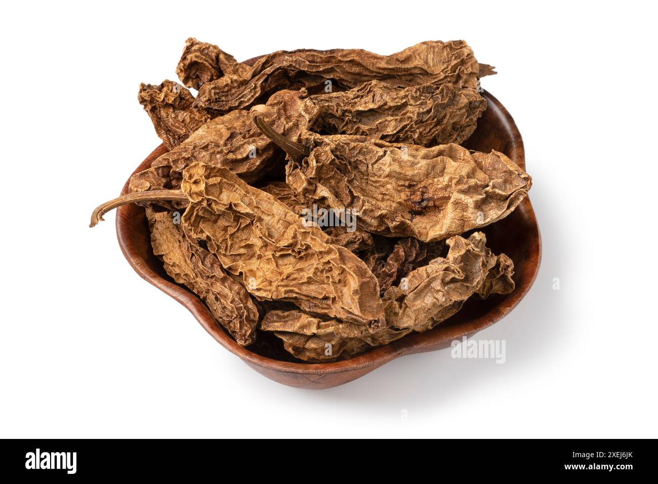 Bowl with Mexican Chile Chipotle Meco isolated on white background ...