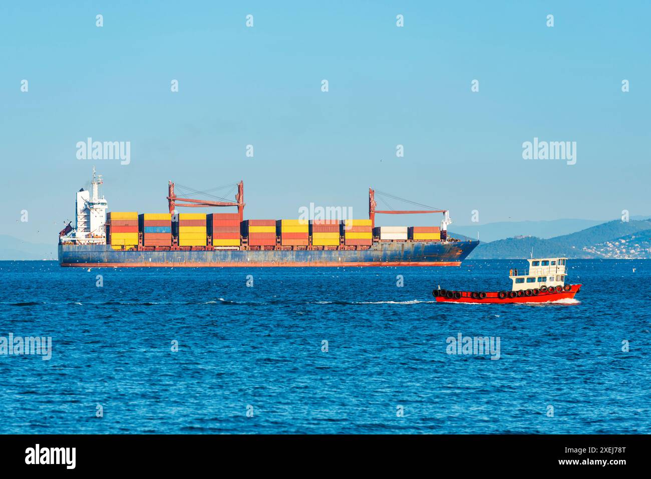 Port with cargo ship hi-res stock photography and images - Alamy