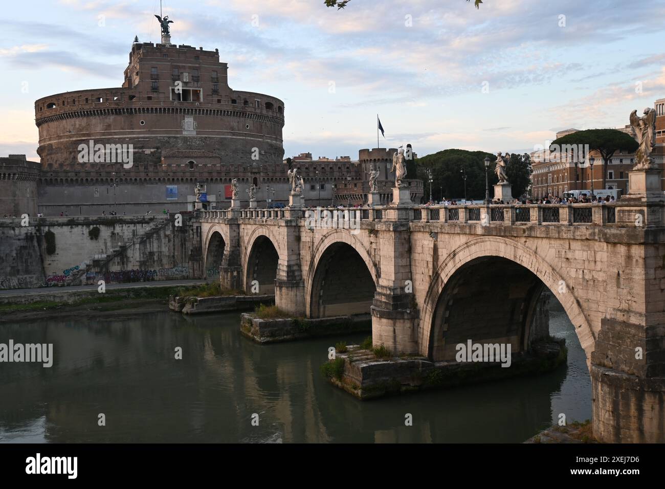 Eurore, Italy, Rome Ponte Sant'Angelo Pons Aelius and Pantheon Stock ...