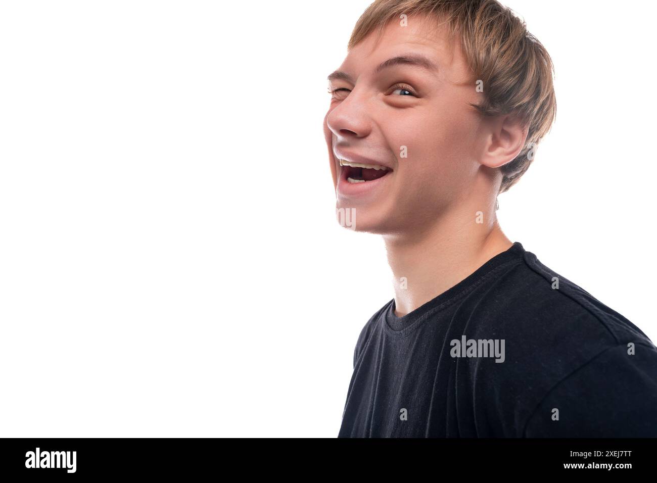 Happy blonde hair guy hi-res stock photography and images - Alamy