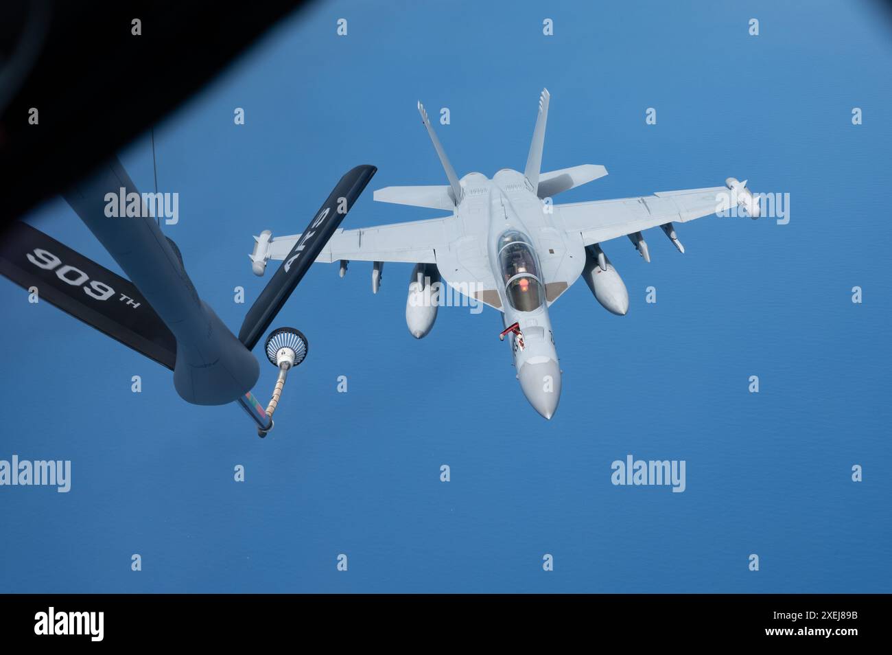 A U.S. Navy EA-18G Growler assigned to the Electronic Attack Squadron ...