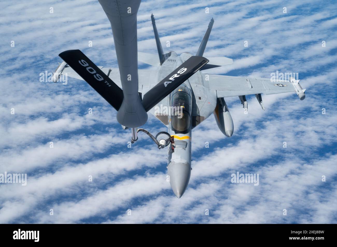 A U.S. Navy EA-18G Growler assigned to the Electronic Attack Squadron ...