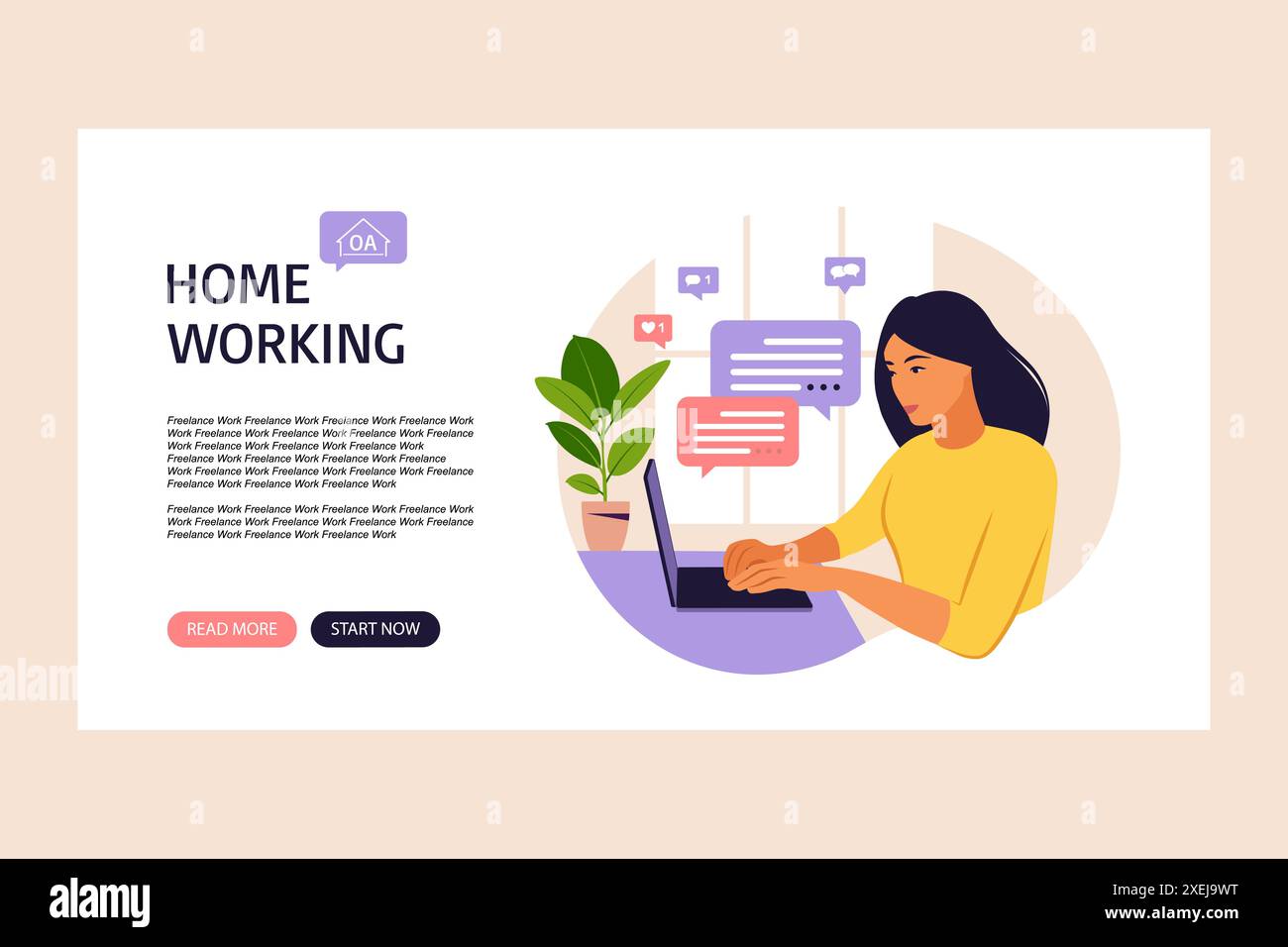 Laptop girl message email Stock Vector Images - Alamy