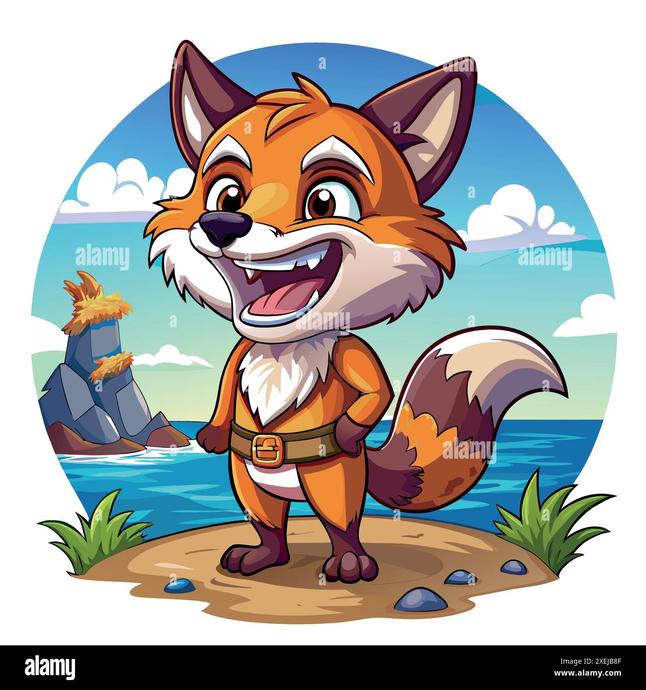 Shy wolf cartoon Cut Out Stock Images & Pictures - Alamy