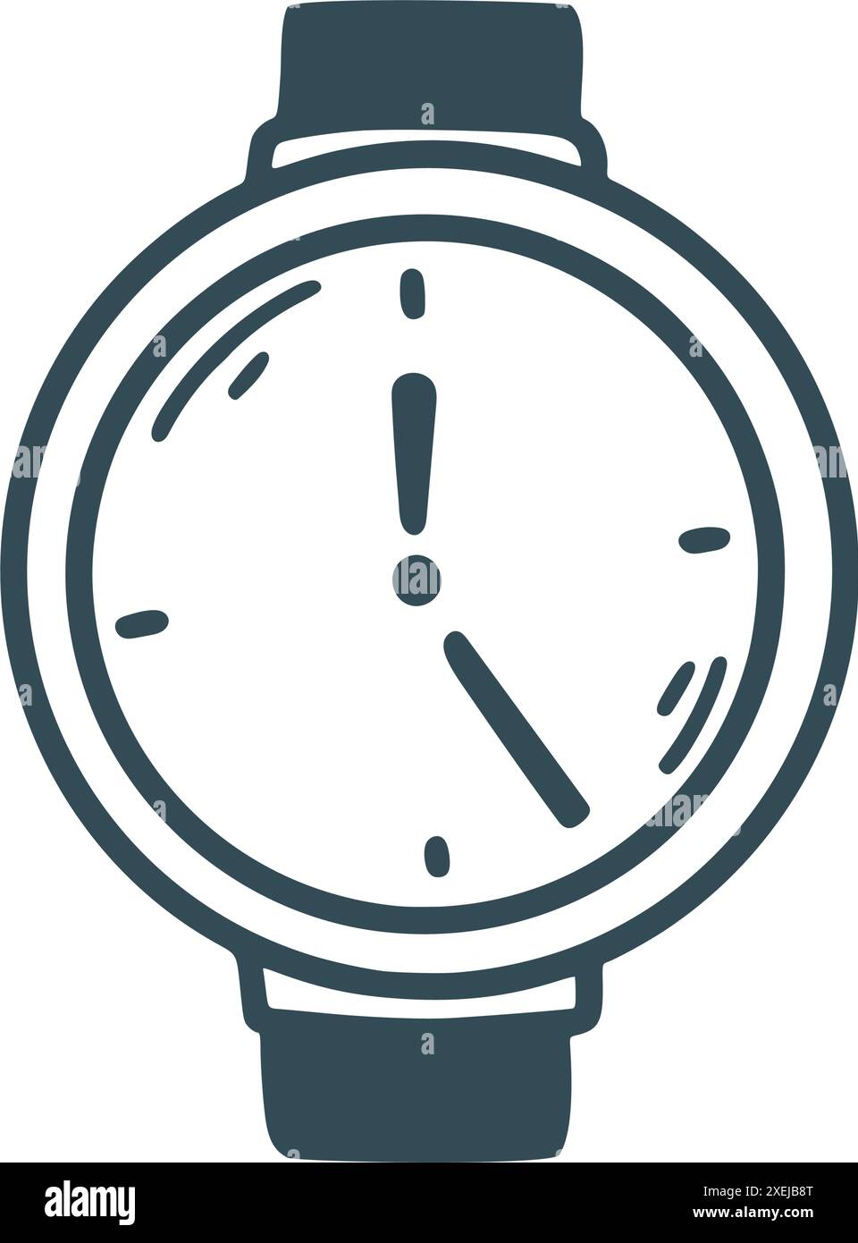 Men's wristwatch doodle sketch style. Hand drawn ink image of ...