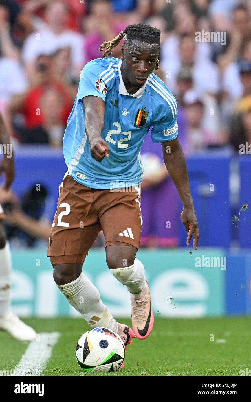 Jeremy Doku (22) of Belgium pictured during a soccer game between the ...