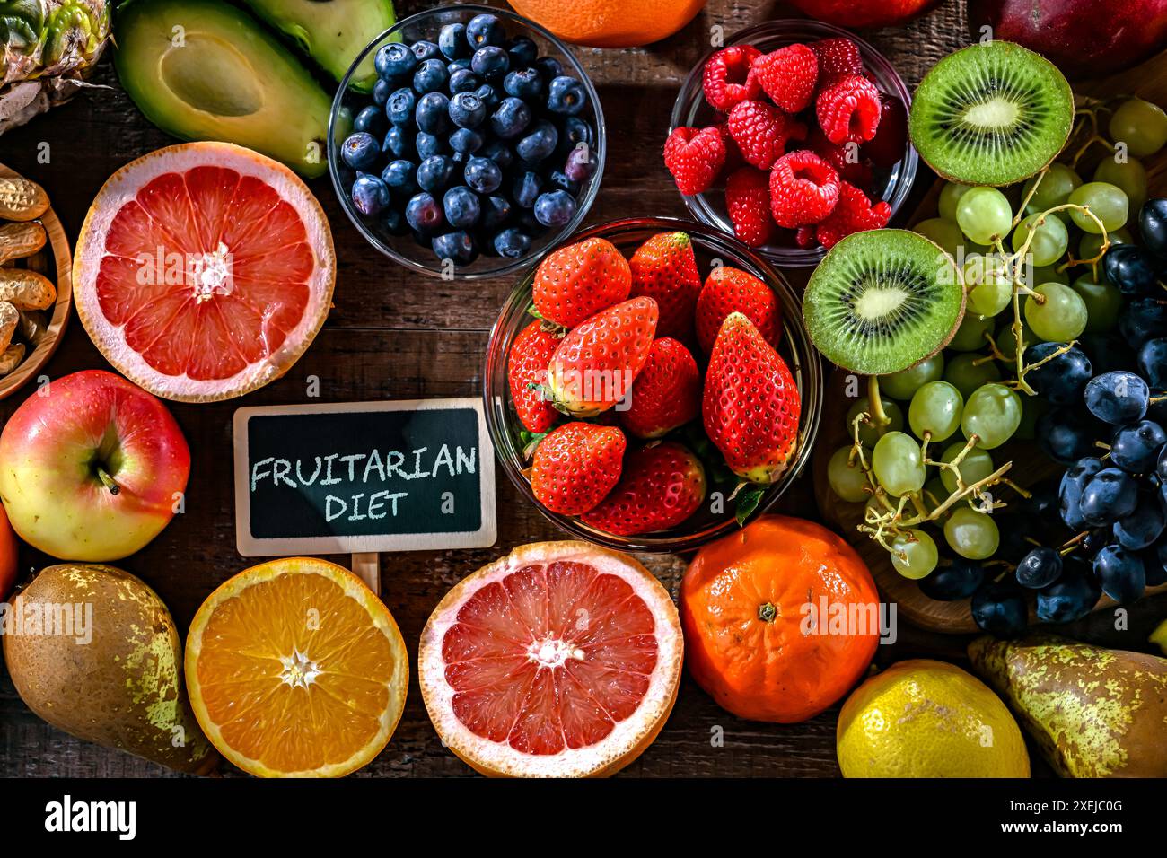 Food products representing fruitarian diet hi-res stock photography and ...