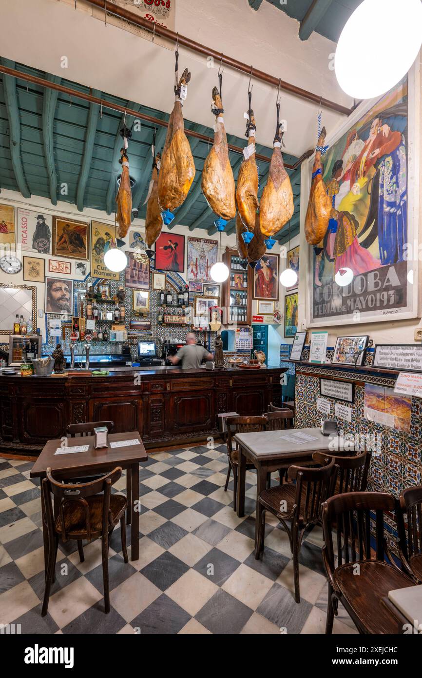 Old bar in Santa Cruz district, Seville, Andalusia, Spain Stock Photo ...