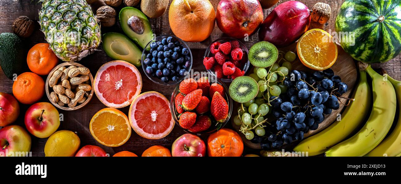 Food products representing fruitarian diet hi-res stock photography and images - Alamy