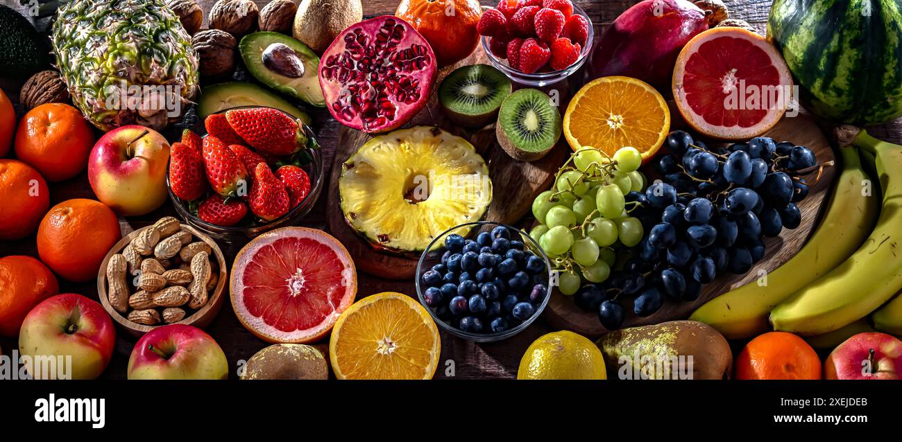 Food products representing fruitarian diet hi-res stock photography and ...