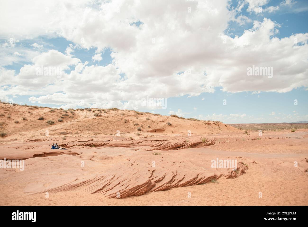Landscape of rocks in the desert of Arizona Antelope Canyon abov Stock ...