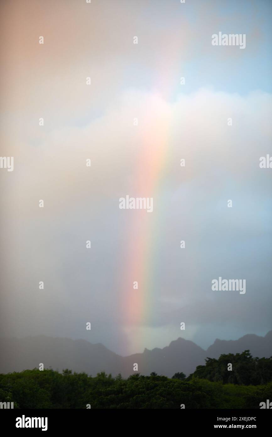 Rainbow over mountains sunset hi-res stock photography and images - Alamy