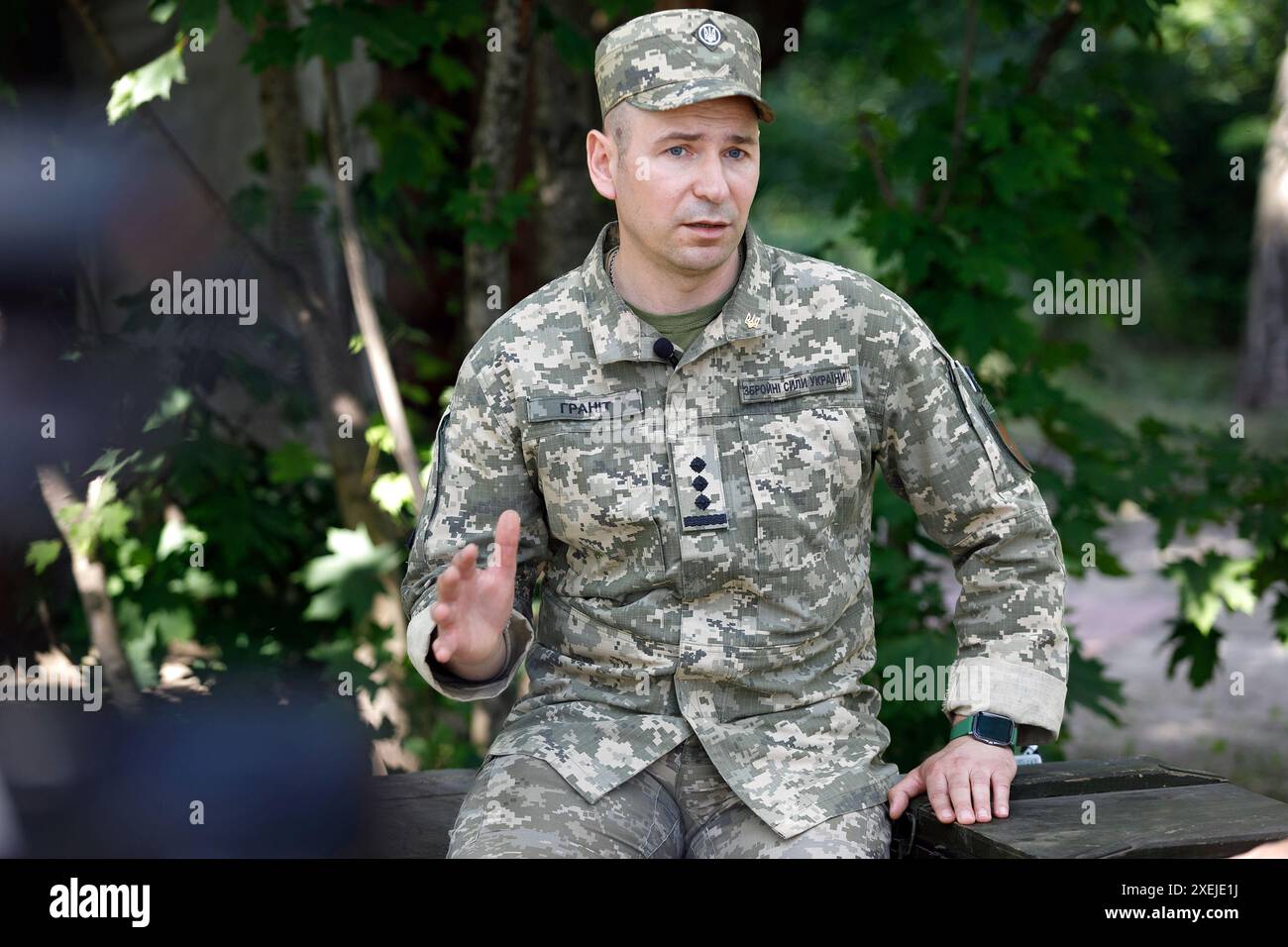 KYIV, UKRAINE - JUNE 27, 2024 - Commander of the 96th Anti-Aircraft Missile Brigade of the Air ...