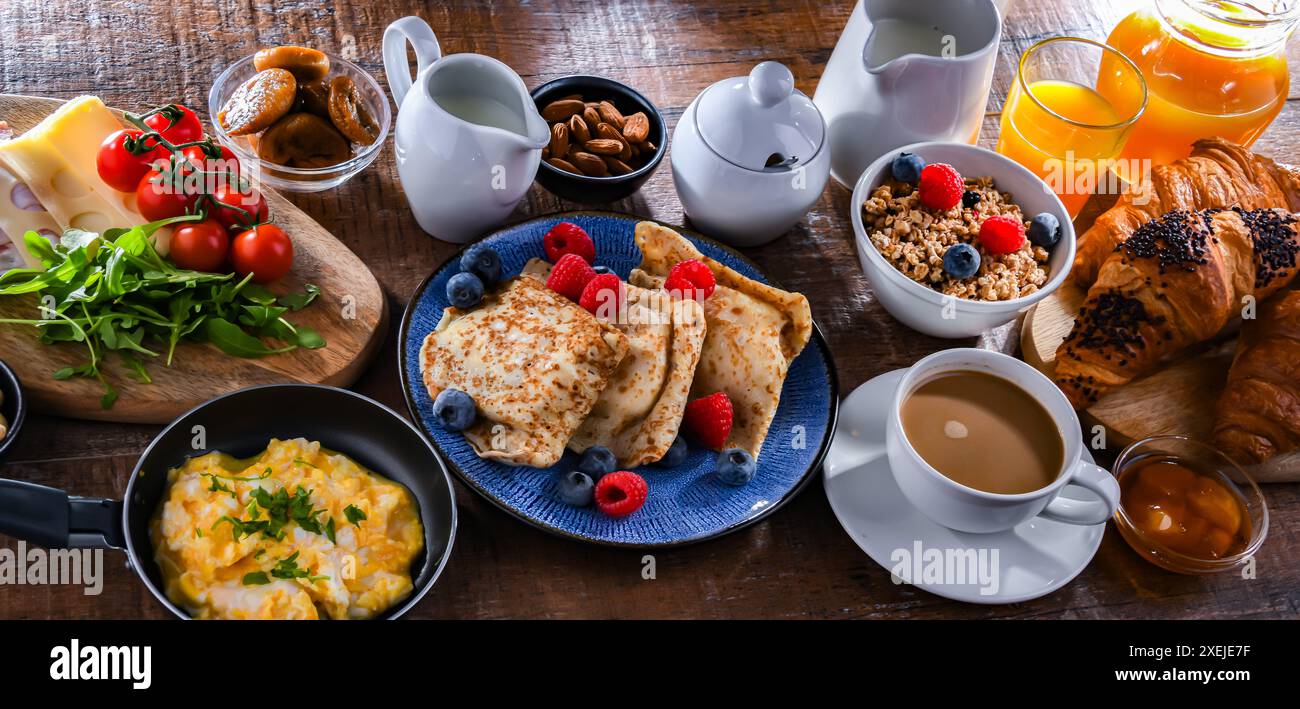Breakfast served with coffee Stock Photo - Alamy