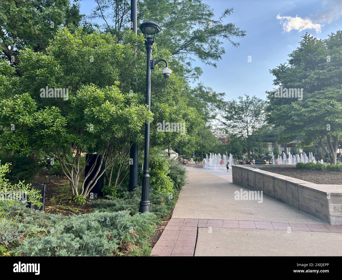 Pathway and fountain in Washington Square Park, Cincinnati Stock Photo ...