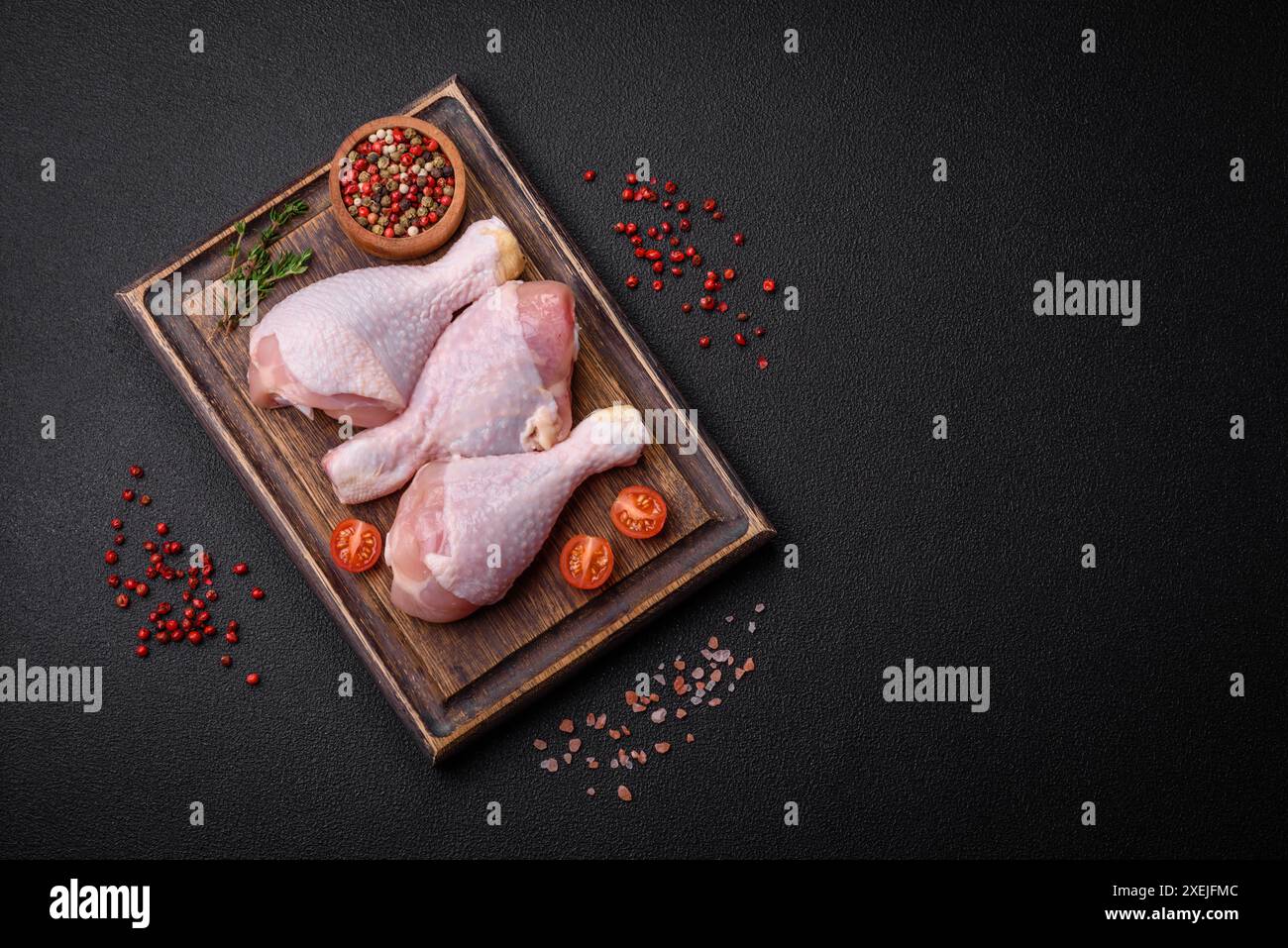 Chicken legs spice raw hi-res stock photography and images - Alamy