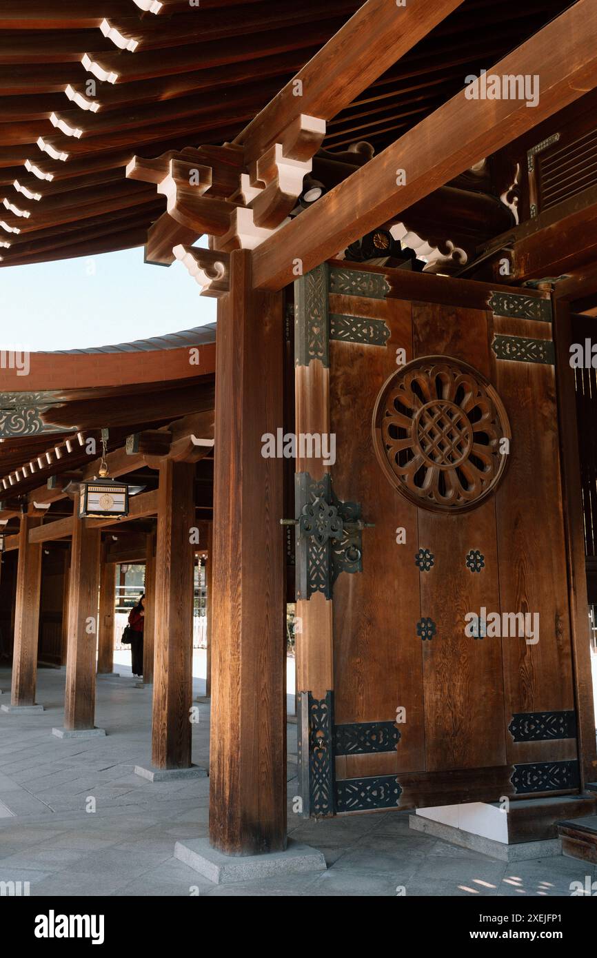 Intricate Wooden Gate at Meiji Shrine Stock Photo - Alamy