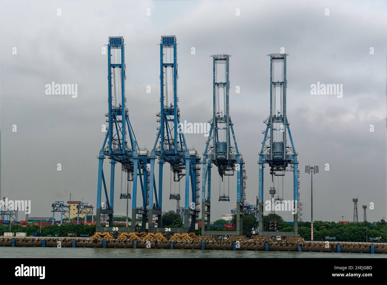 Multiple container cranes hi-res stock photography and images - Alamy