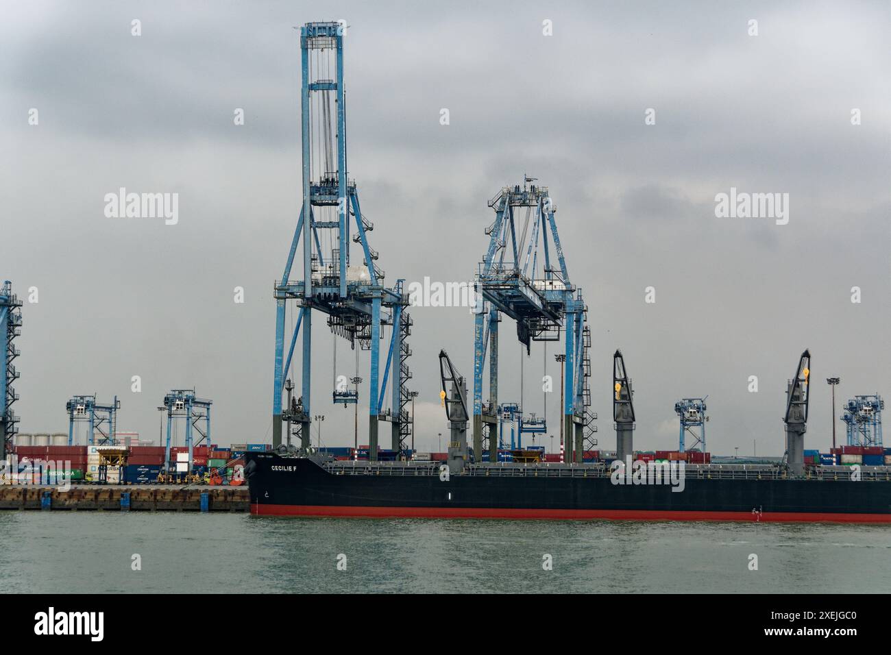 Container Cranes - set of two one with boom lowered and one with boom ...