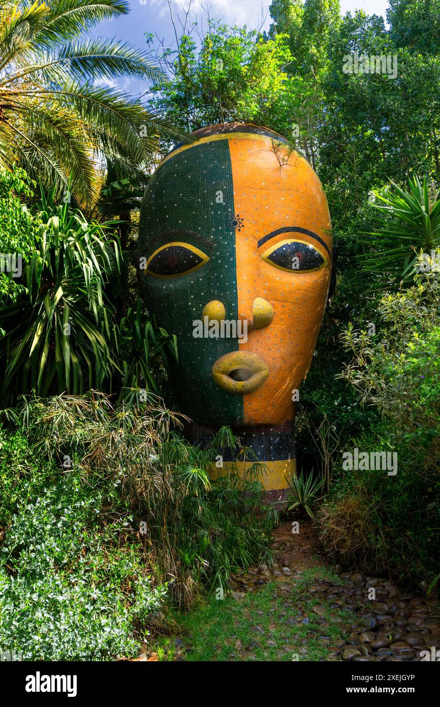 View of artwork in the scenic Anima Gardens in Marrakesh Stock Photo ...