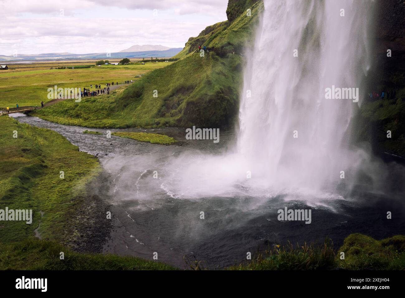 Skógafoss waterfall viewpoint in Iceland Stock Photo - Alamy