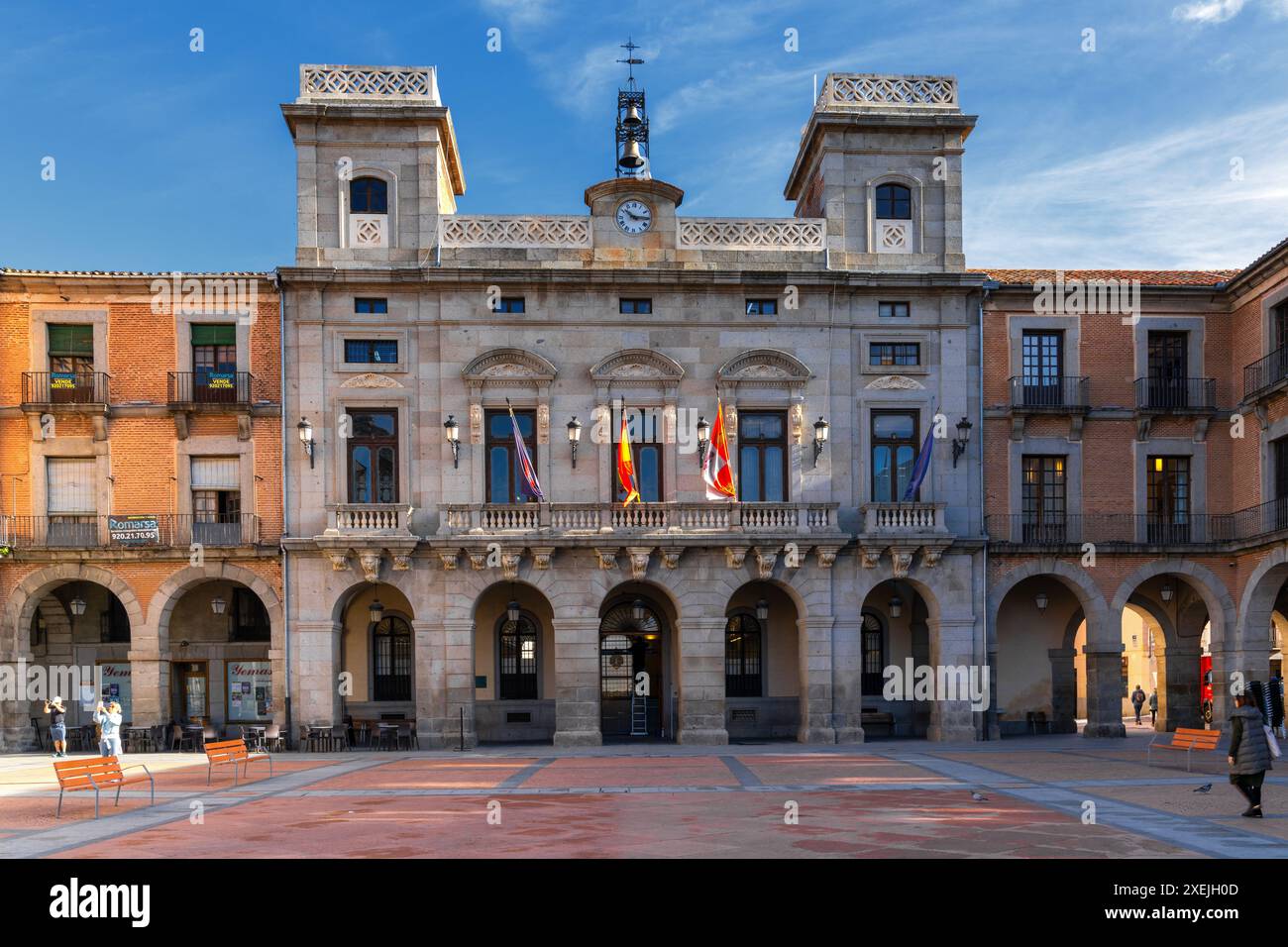 View of the Plaza de Mercado Chico town square in the city centre of ...
