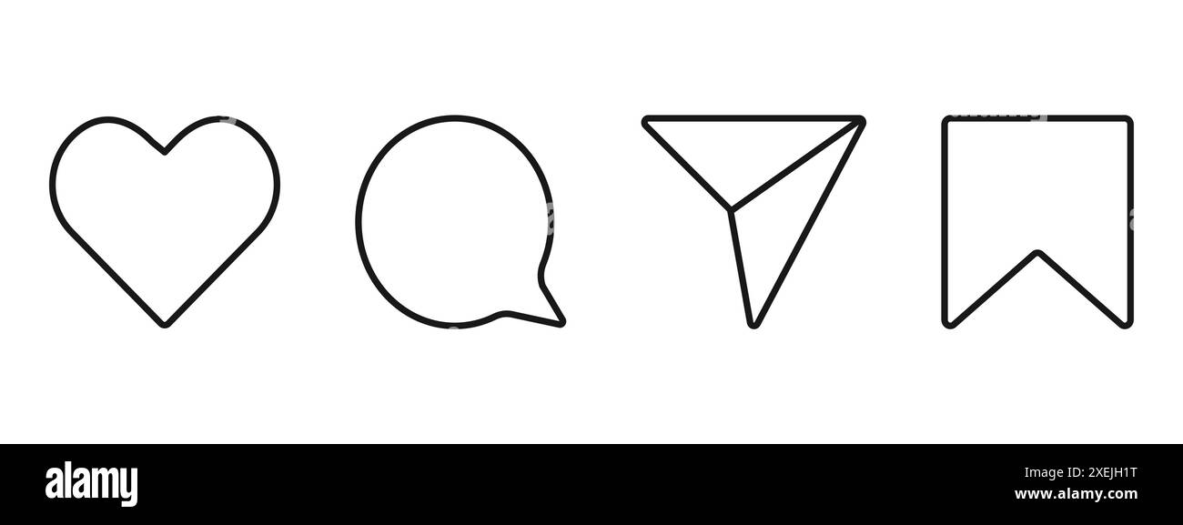 Instagram Media Icons interface social media like, chat, send and save ...