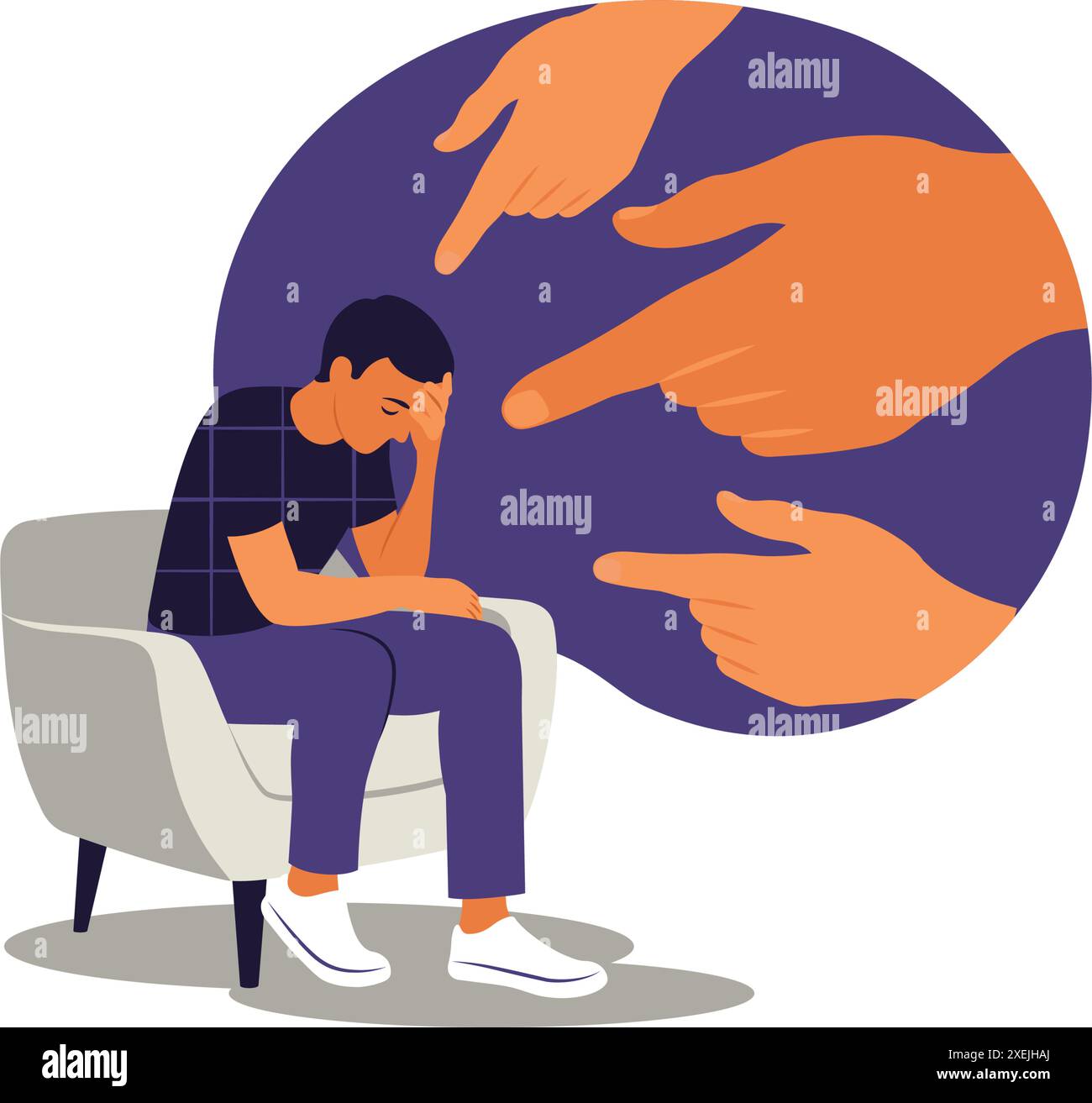 Cyber bullying concept. Opinion and the pressure of society. Shame ...