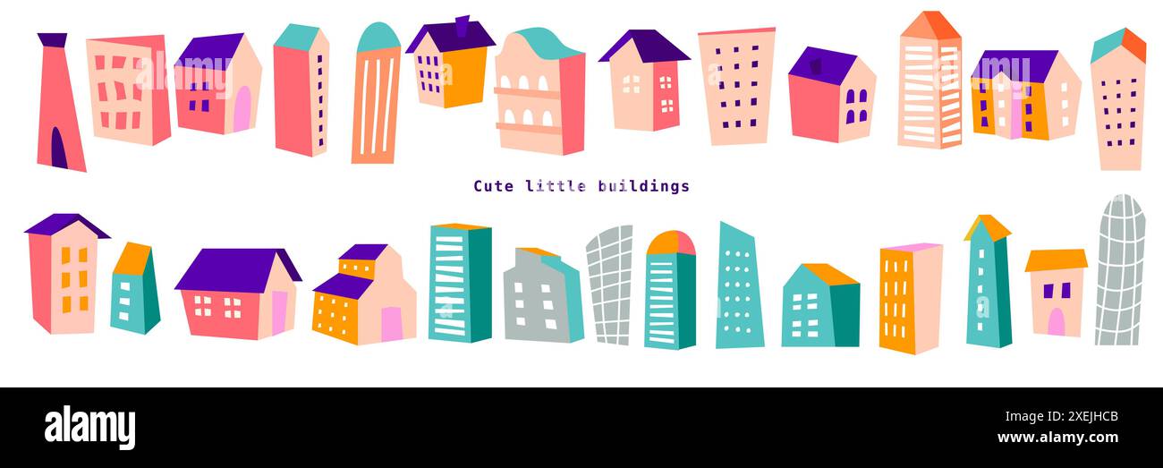 Cute scandinavian buildings abstract architecture hi-res stock ...