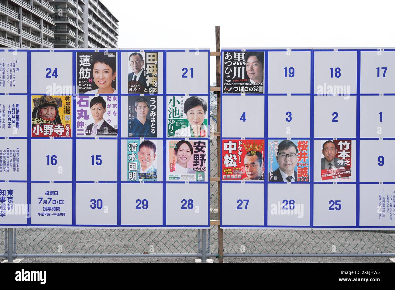 Tokyo, Japan. 27th June, 2024. A general view of an election poster ...